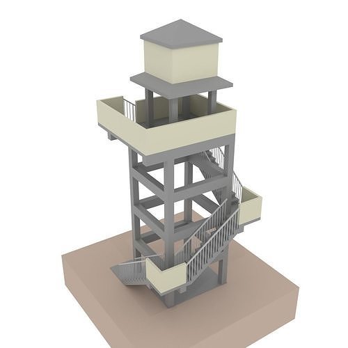 3D model Security watch tower VR / AR / low-poly | CGTrader