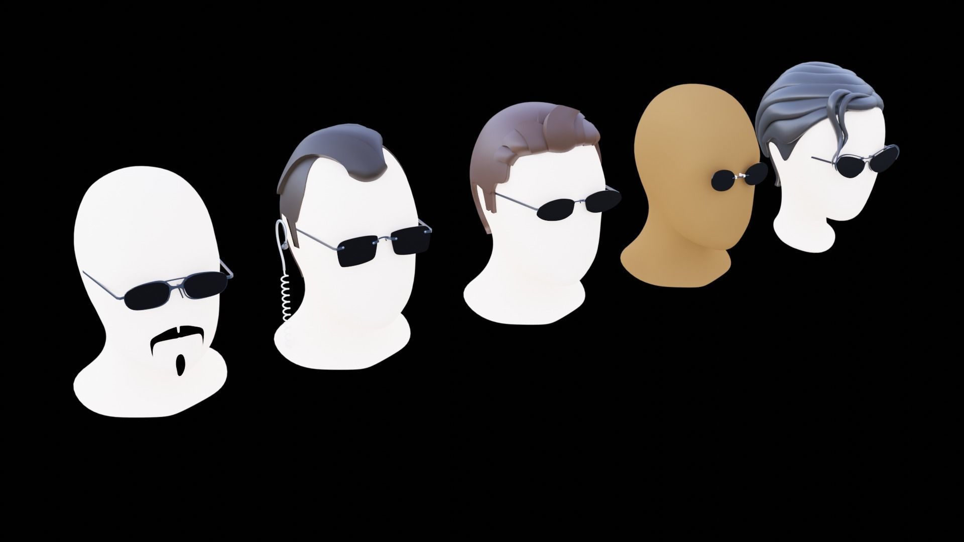 3D model Base Stylized Haircuts 81-85 Matrix Theme VR / AR / low-poly ...