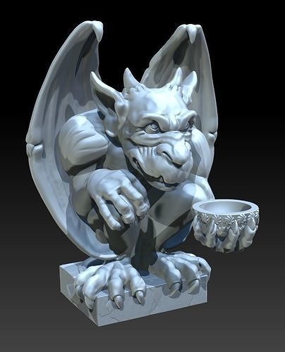 GARGOYLE HI POLY CANDELHOLDER 3D model 3D printable | CGTrader