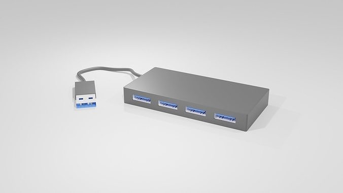Low Poly USB 3 HUB free 3D model | CGTrader