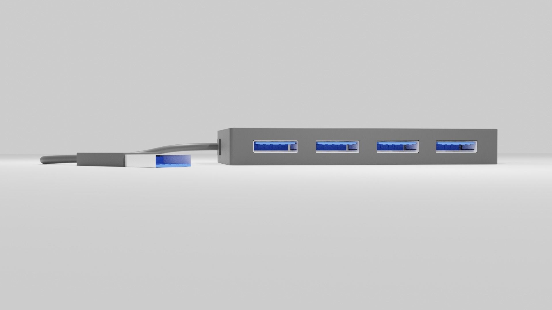 Low Poly USB 3 HUB free 3D model | CGTrader