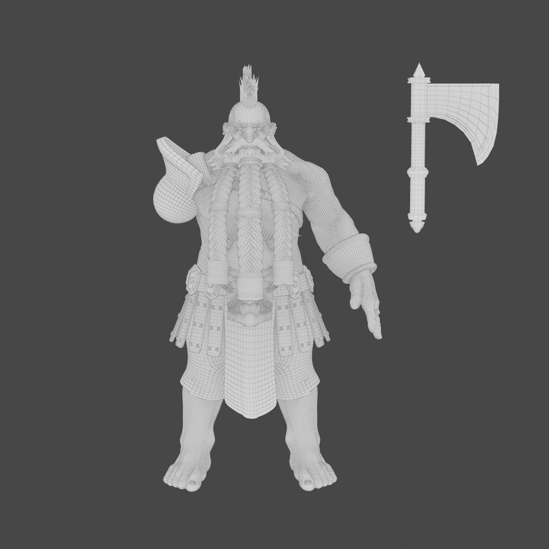 Dwarf One-Arm Warrior 3D model | CGTrader