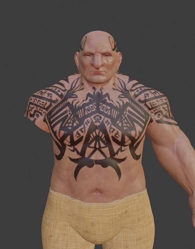 Dwarf One-Arm Warrior 3D model | CGTrader