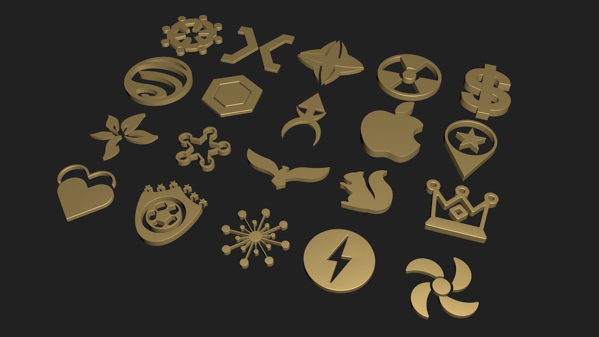 Logo elements details for design print 3D model | CGTrader