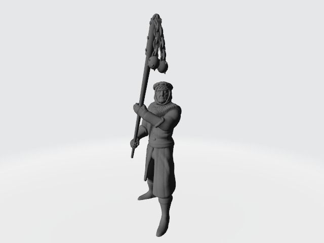 Medieval infantry with flail pole weapon 3D model 3D printable | CGTrader
