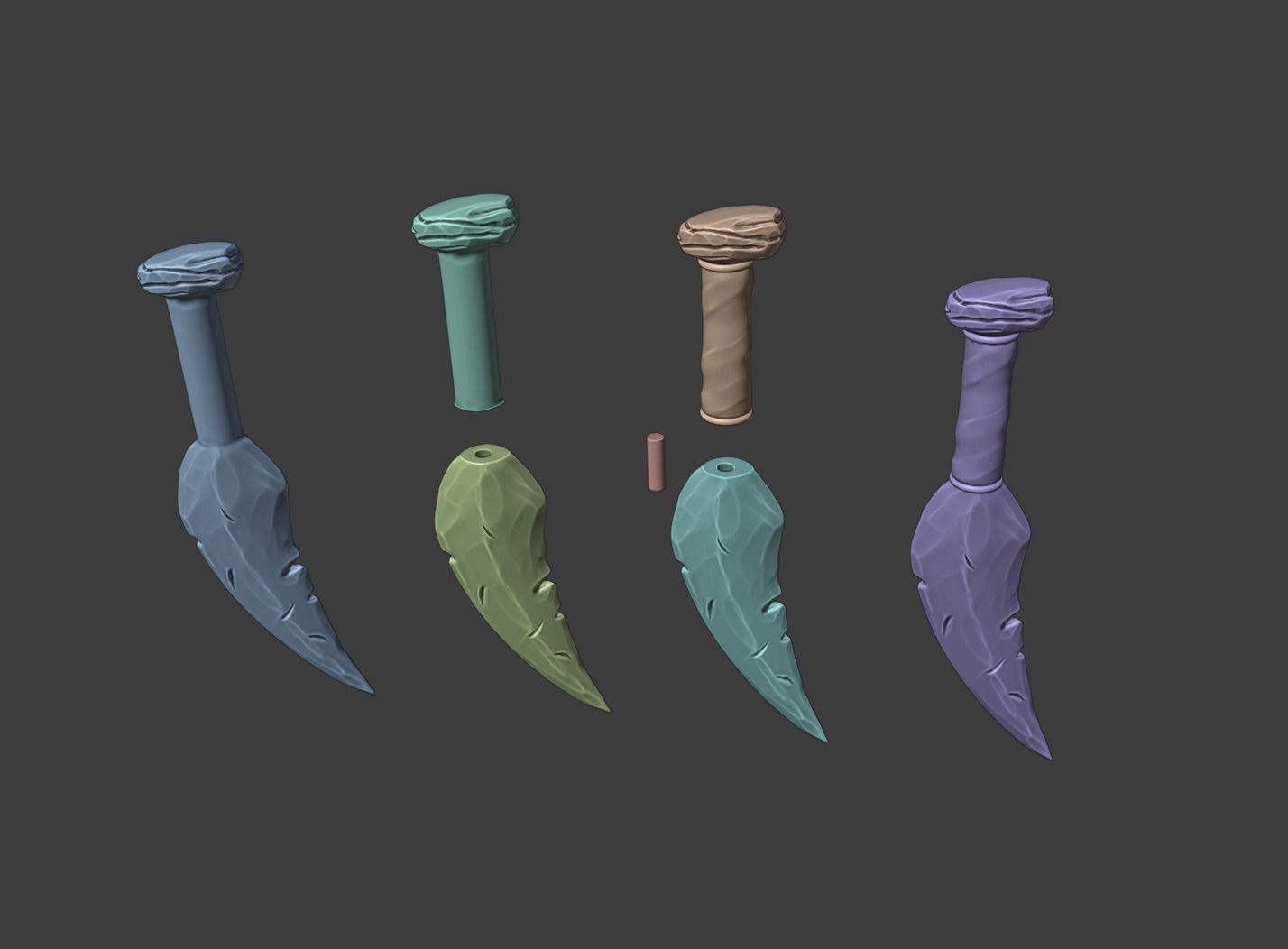 Bone knife dagger - STL - 3D files 3D model 3D printable | CGTrader