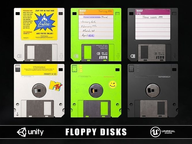 3D model Floppy Disks VR / AR / low-poly rigged | CGTrader