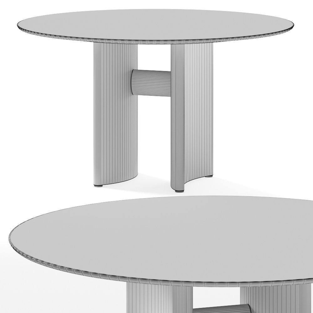 Porada Beam Round Dining Table with Marble Top 3D model | CGTrader