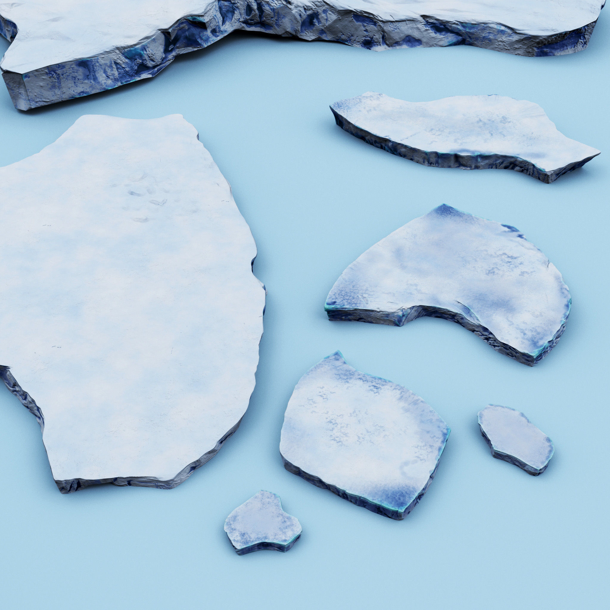 Iceberg ice floe cartoon 3D model | CGTrader