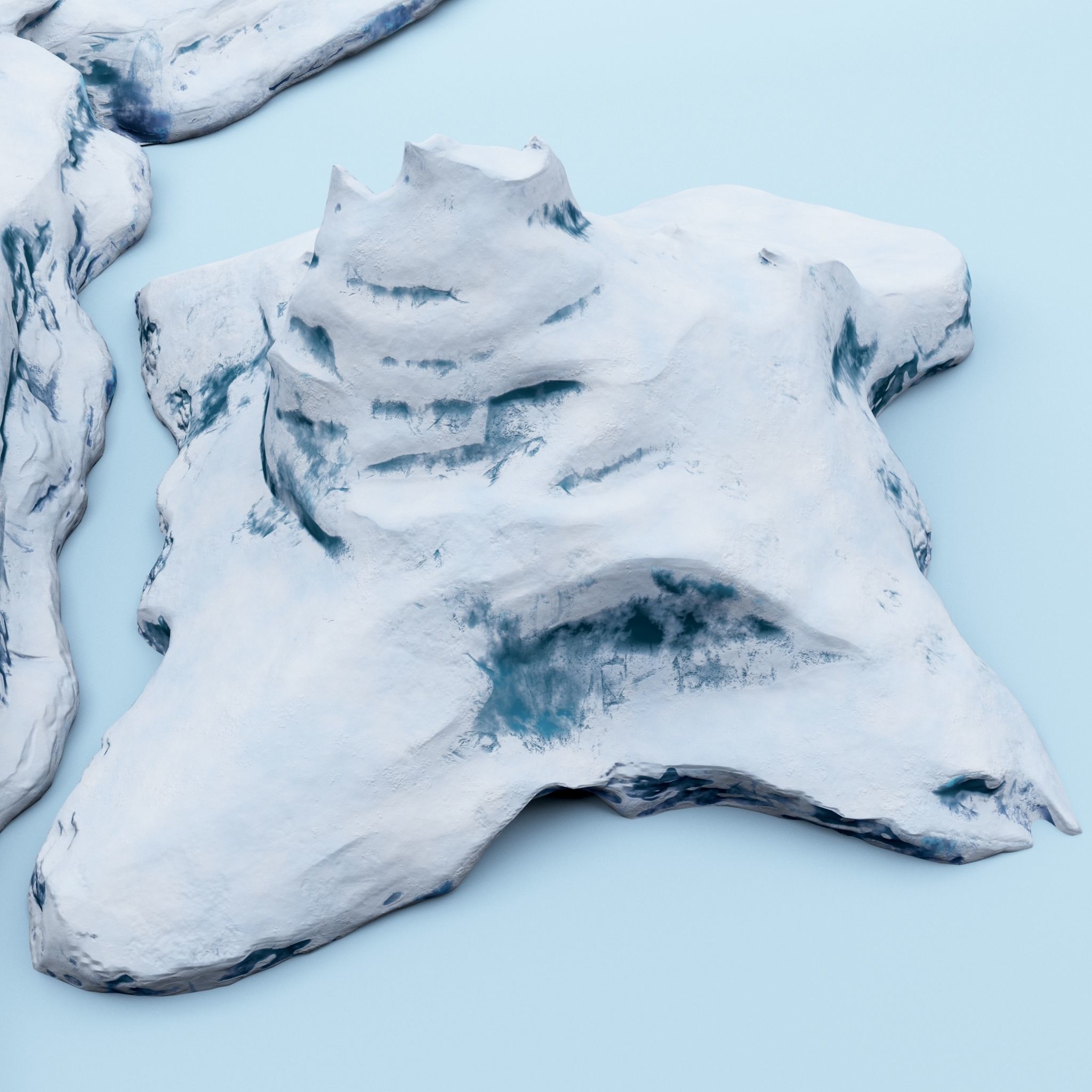 Iceberg ice floe cartoon 3 3D model | CGTrader
