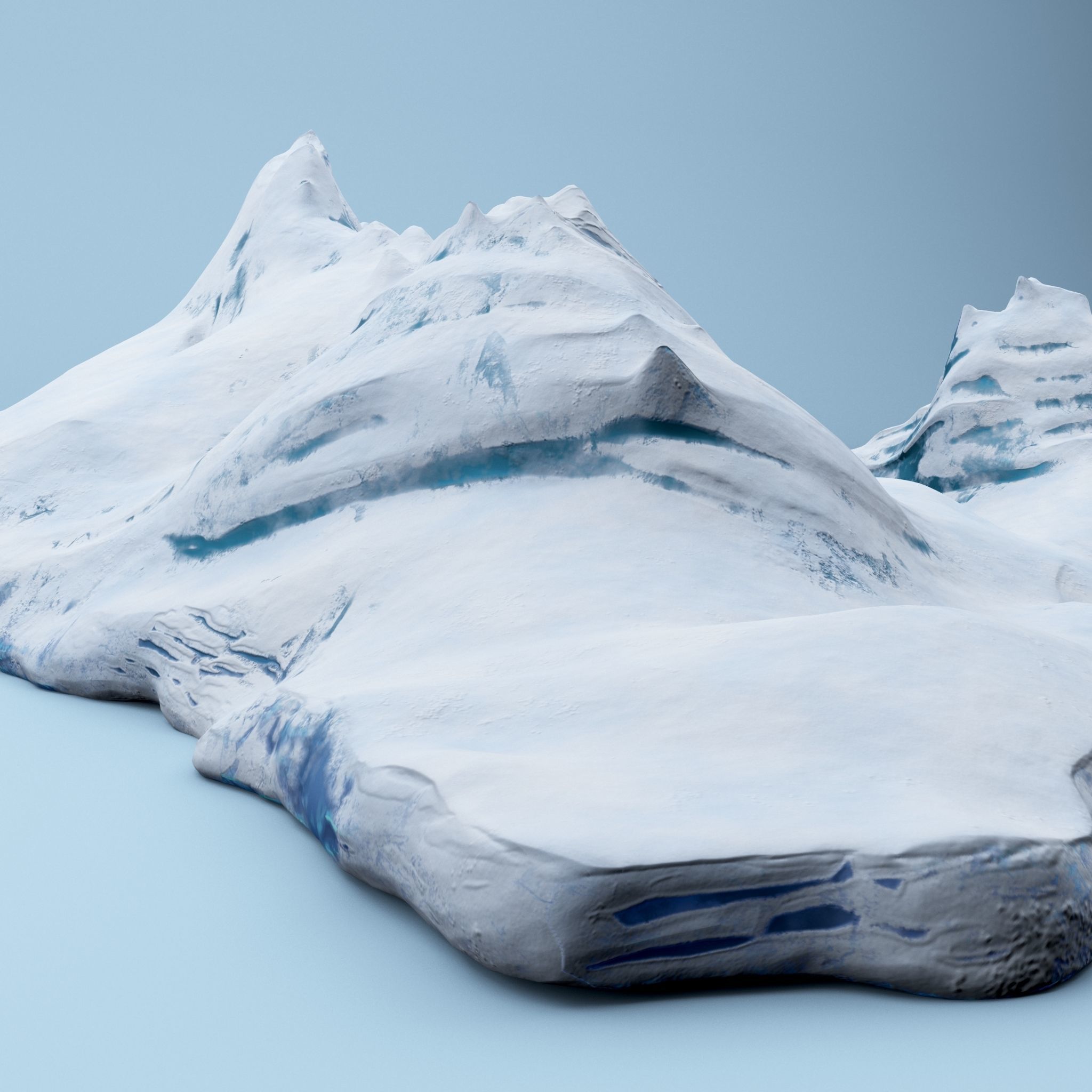 Iceberg ice floe cartoon 3 3D model | CGTrader