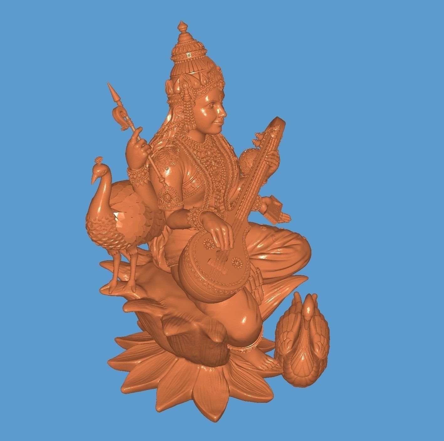 Saraswati Mata 3D model 3D printable | CGTrader