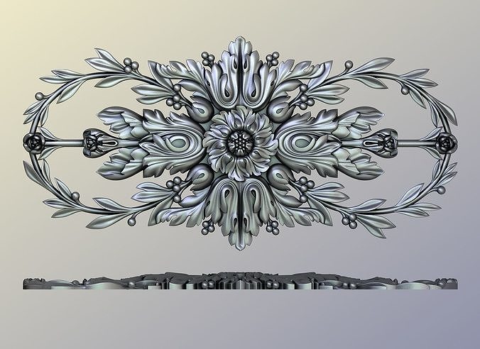 Carved decor for CNC router 3D model | CGTrader