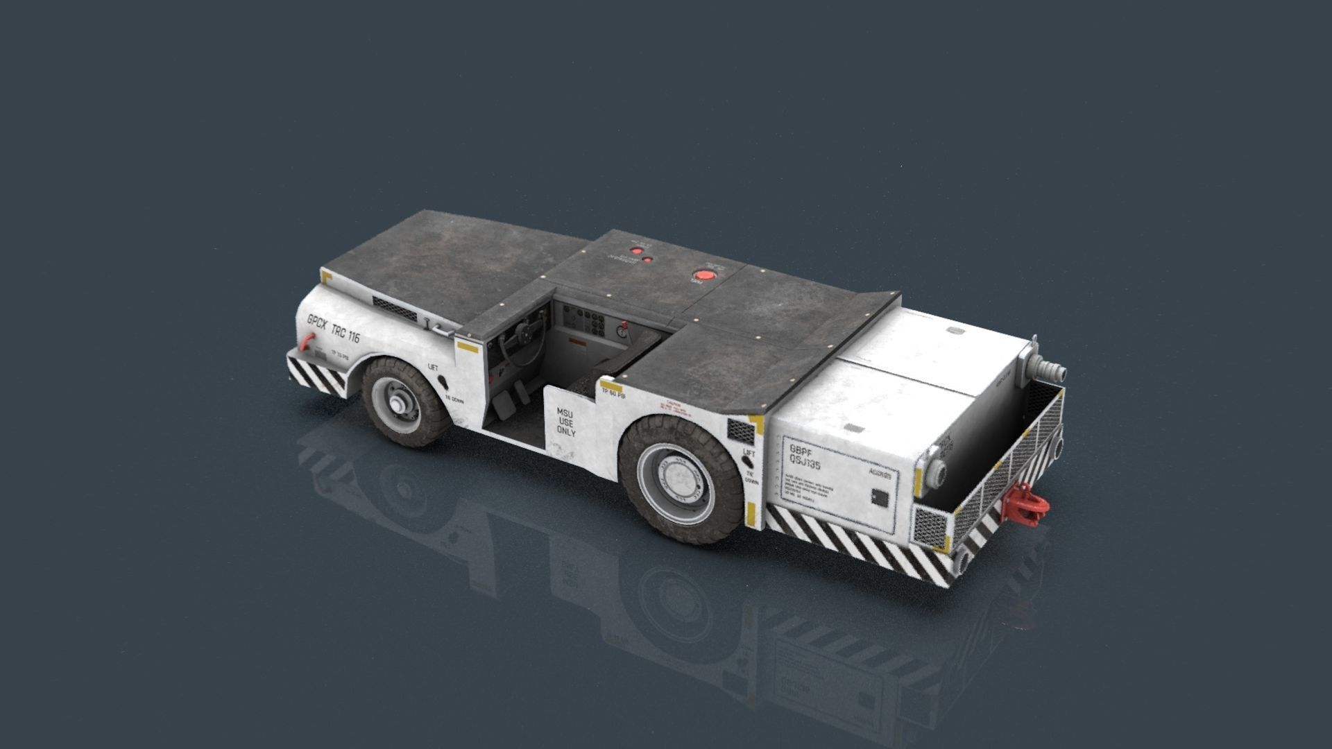 3D model US ARMY Fight Deck Carrier Tractor White VR / AR / low-poly ...