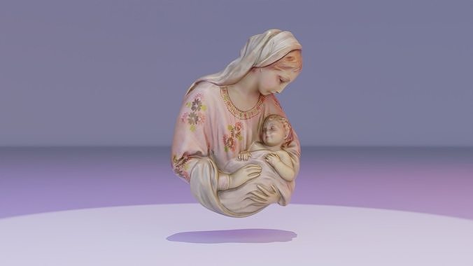 3D model Mary with Baby Jesus VR / AR / low-poly | CGTrader