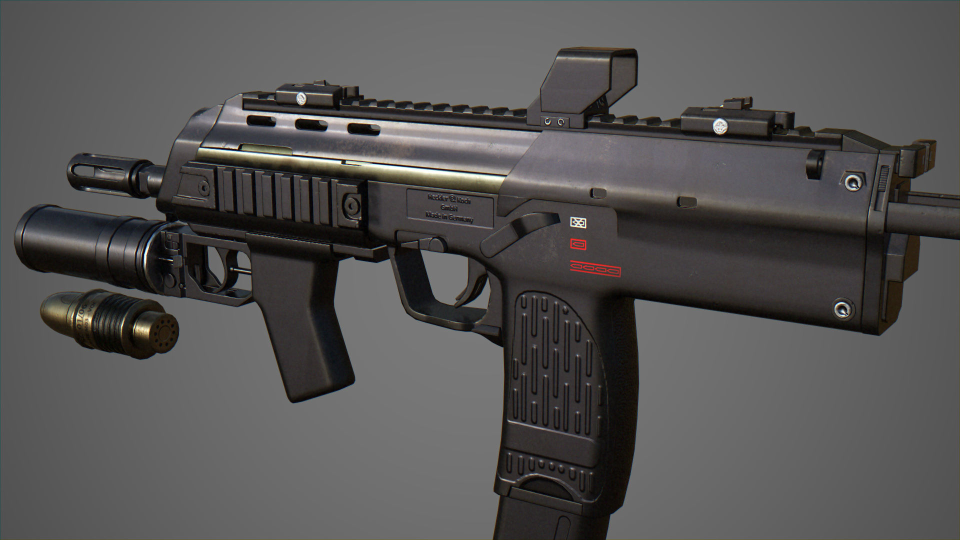 3D model Heckler and Koch MP7A2 with GP-25 Launcher VR / AR / low-poly ...