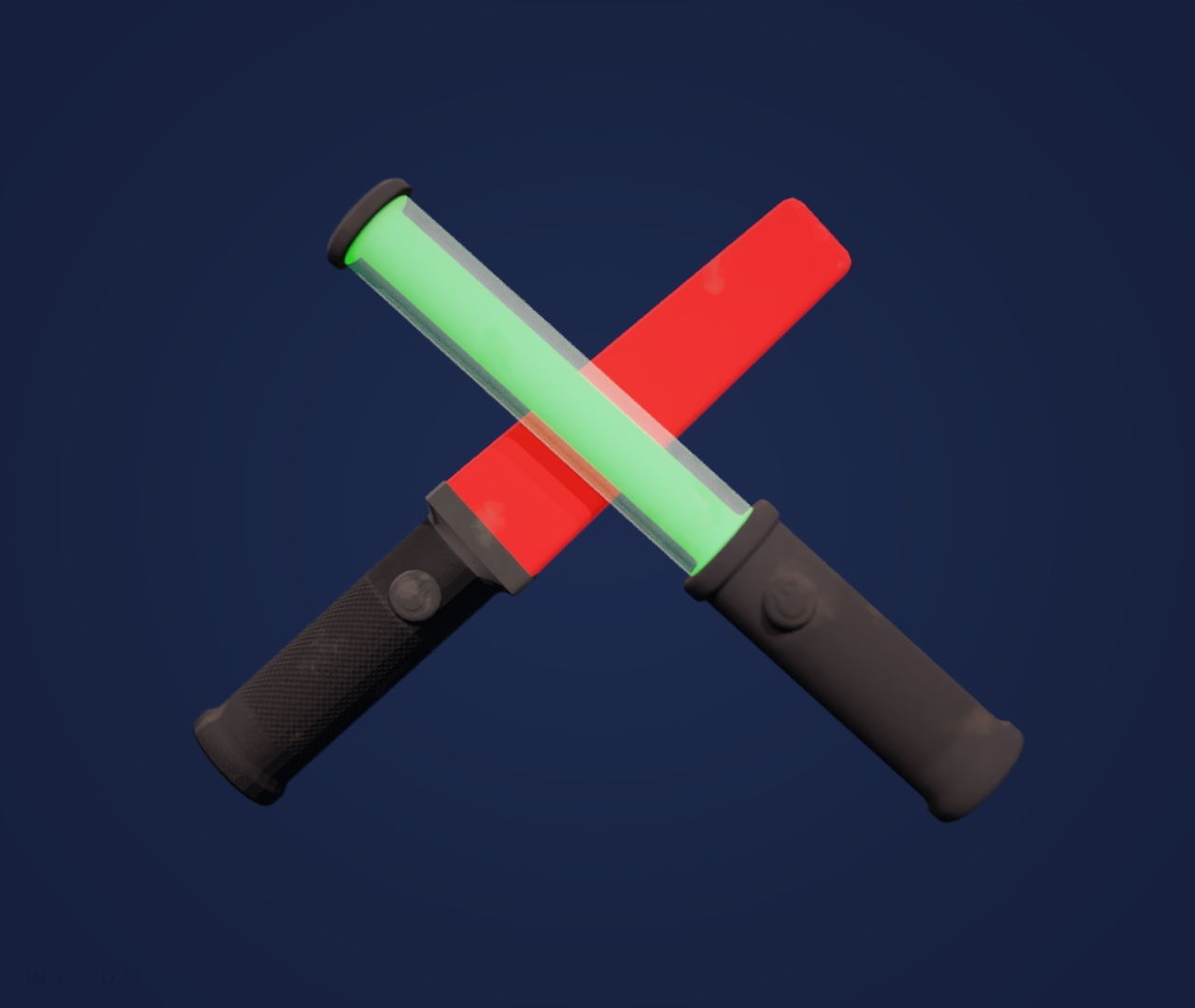3D model Ground Crew Marshalling Wands for Airports VR / AR / low-poly ...
