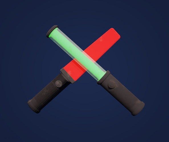 3D model Ground Crew Marshalling Wands for Airports VR / AR / low-poly ...