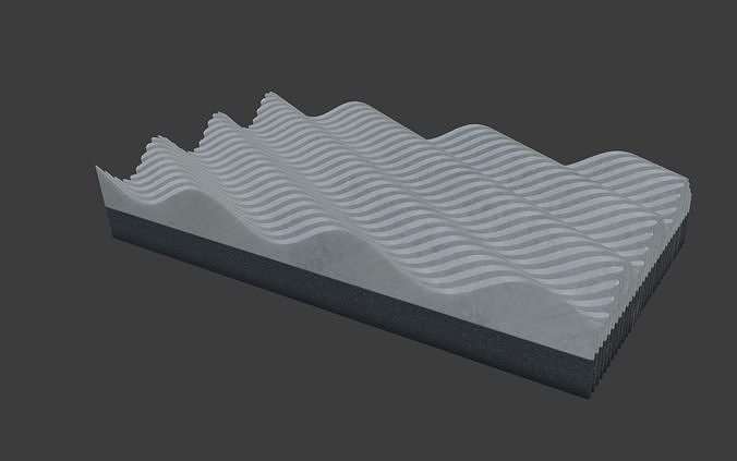Modern wave panel wall Futuristic structure Artistic Decoration 3D ...