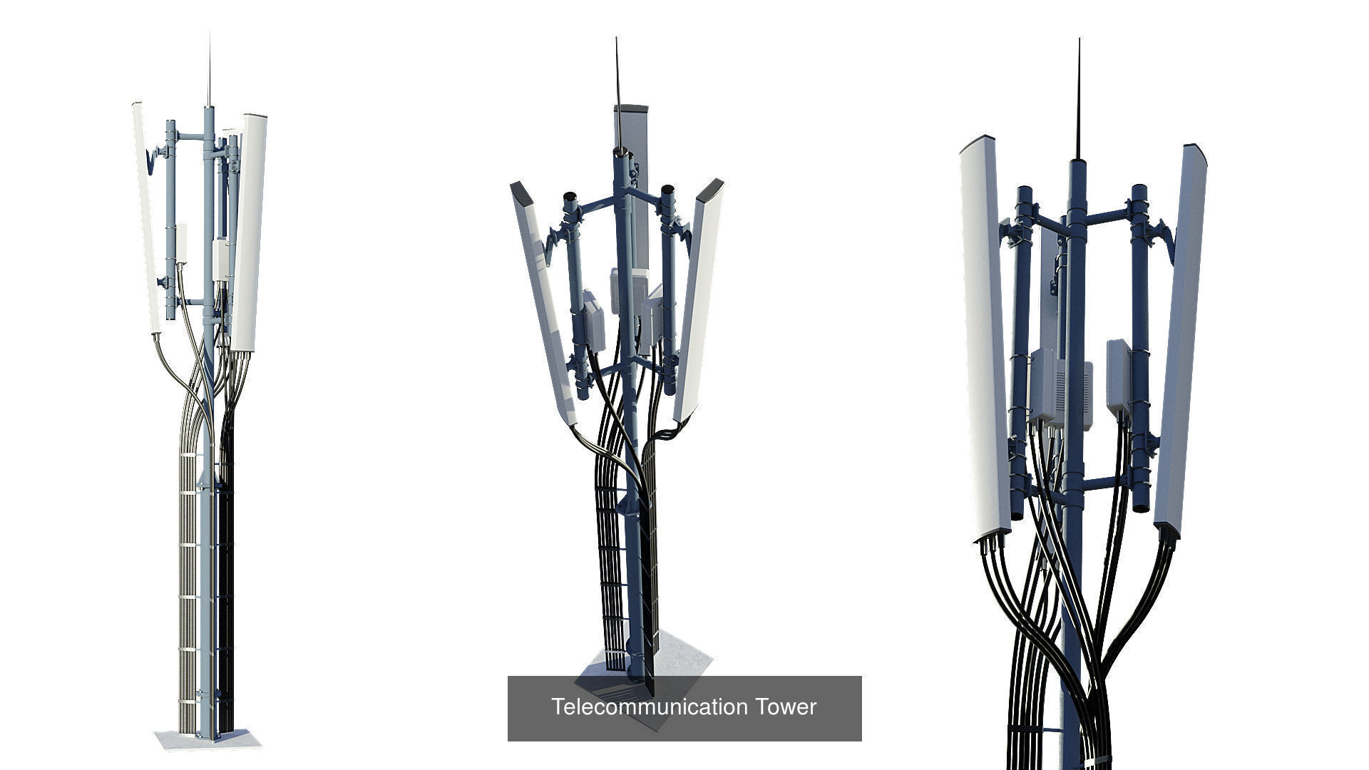 Rooftop Telecommunication Tower pack 3D Model Collection | CGTrader