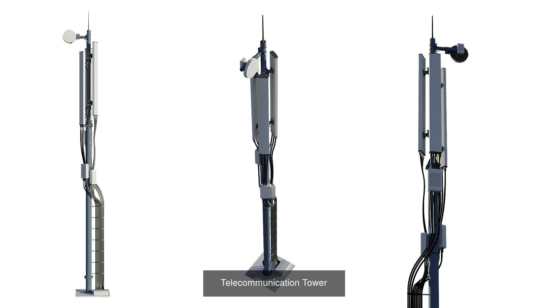 Rooftop Telecommunication Tower pack 3D Model Collection | CGTrader