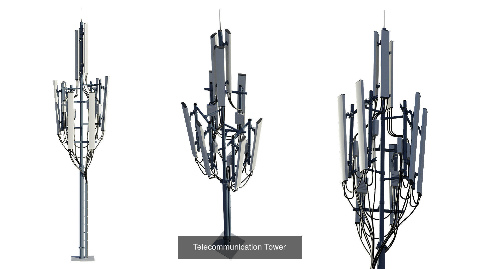 Rooftop Telecommunication Tower pack 3D Model Collection | CGTrader