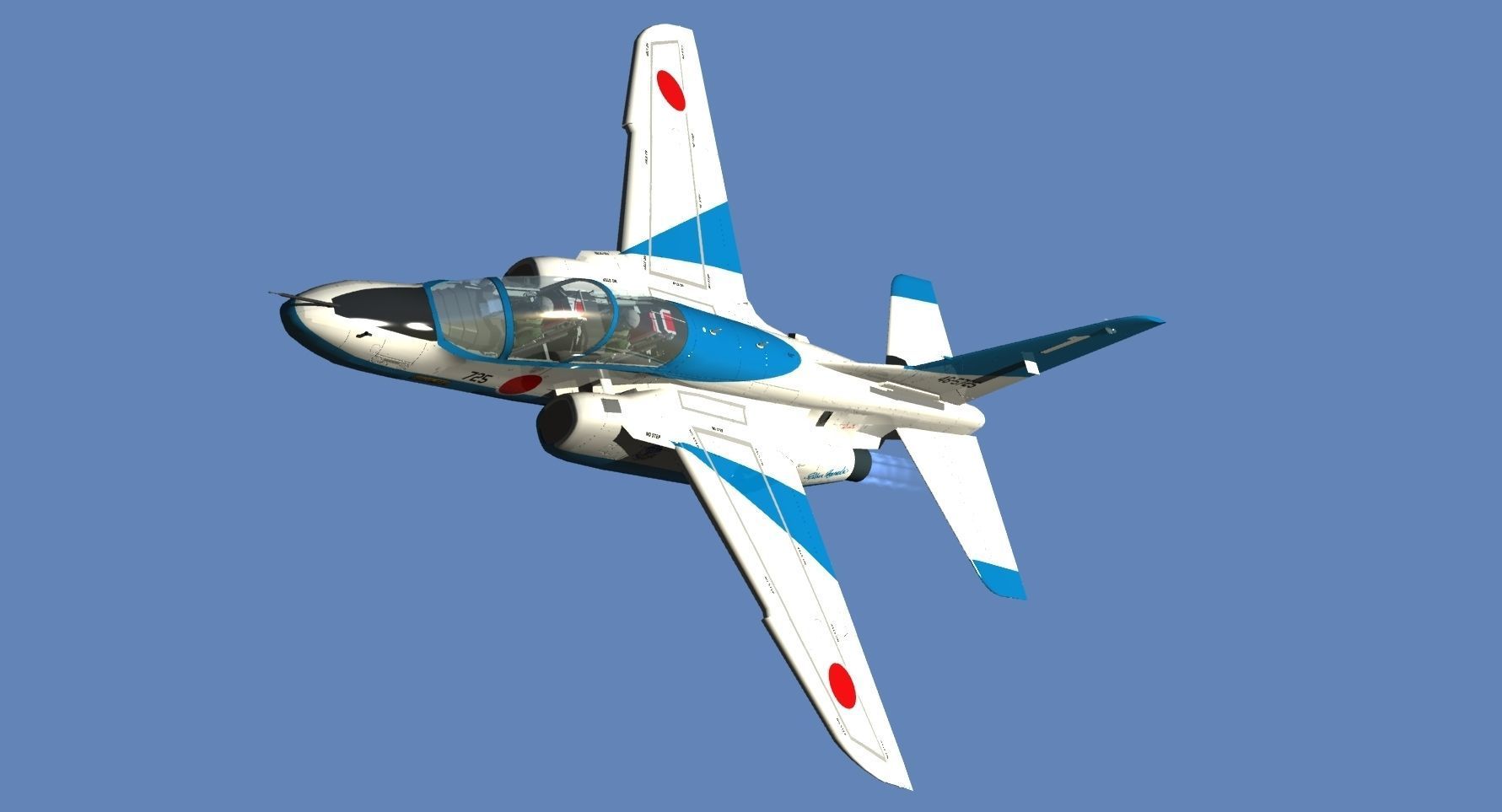 JASDF T 4 Blue Impulse aerobatic demonstration team 3D model | CGTrader