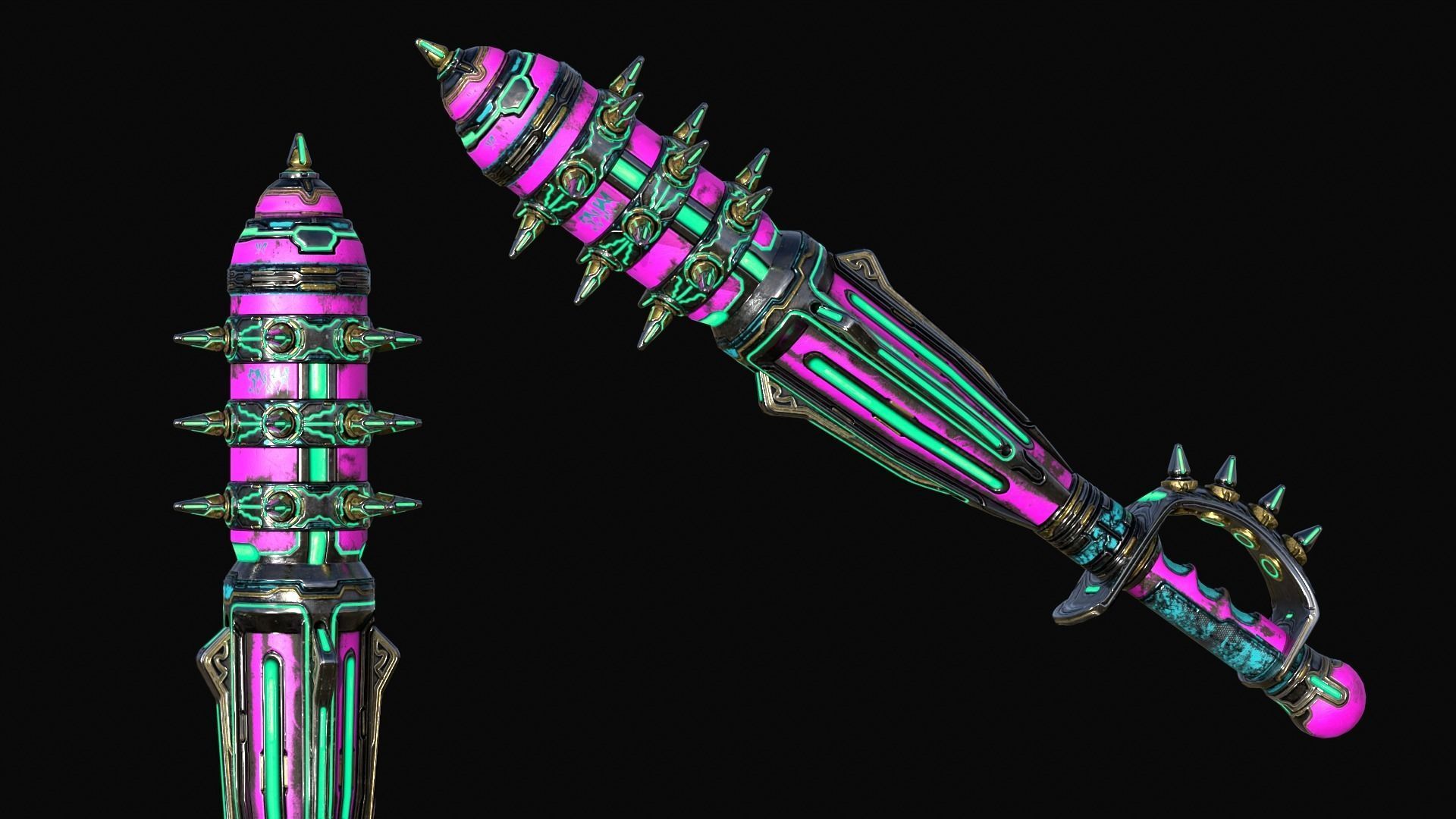 3D model Cyberpunk and real mace VR / AR / low-poly | CGTrader