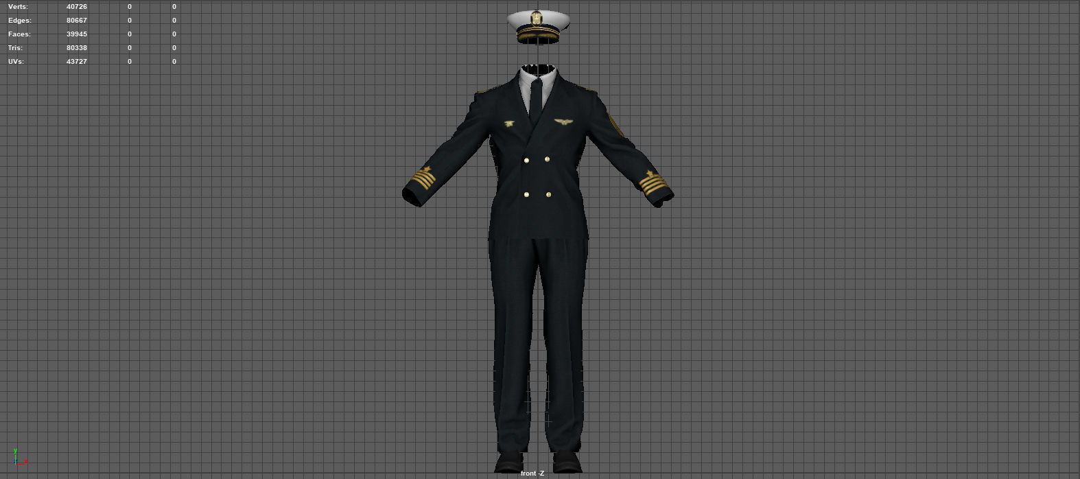 CAPTAIN NAVY UNIFORM 3D model | CGTrader