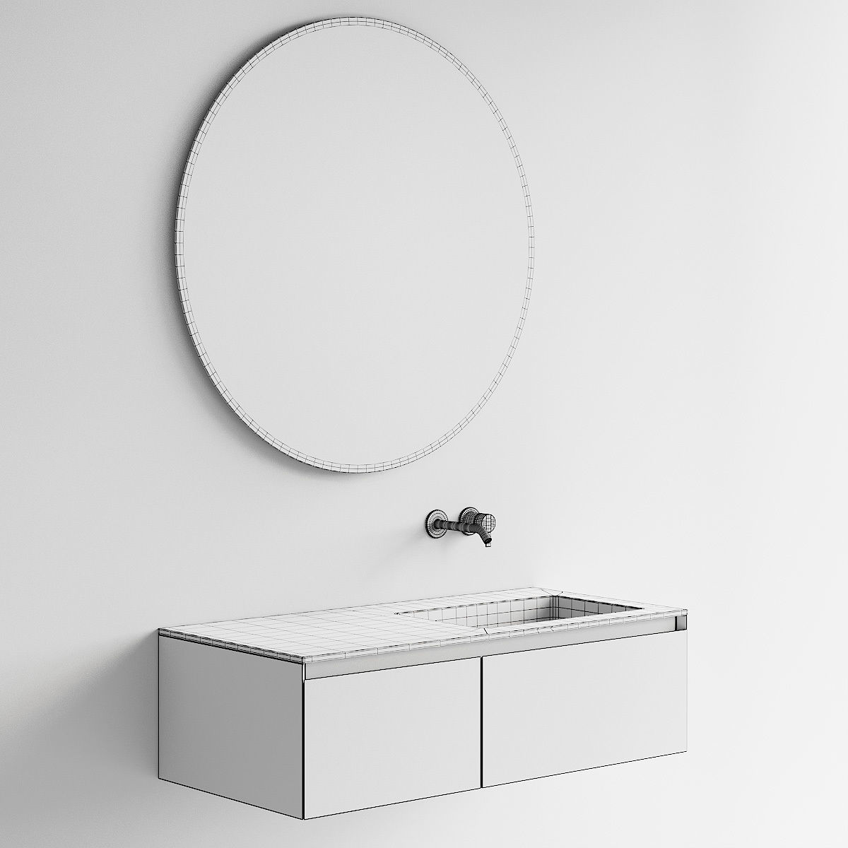 Inbani Strato Vanity Unit Set 6 3D model | CGTrader