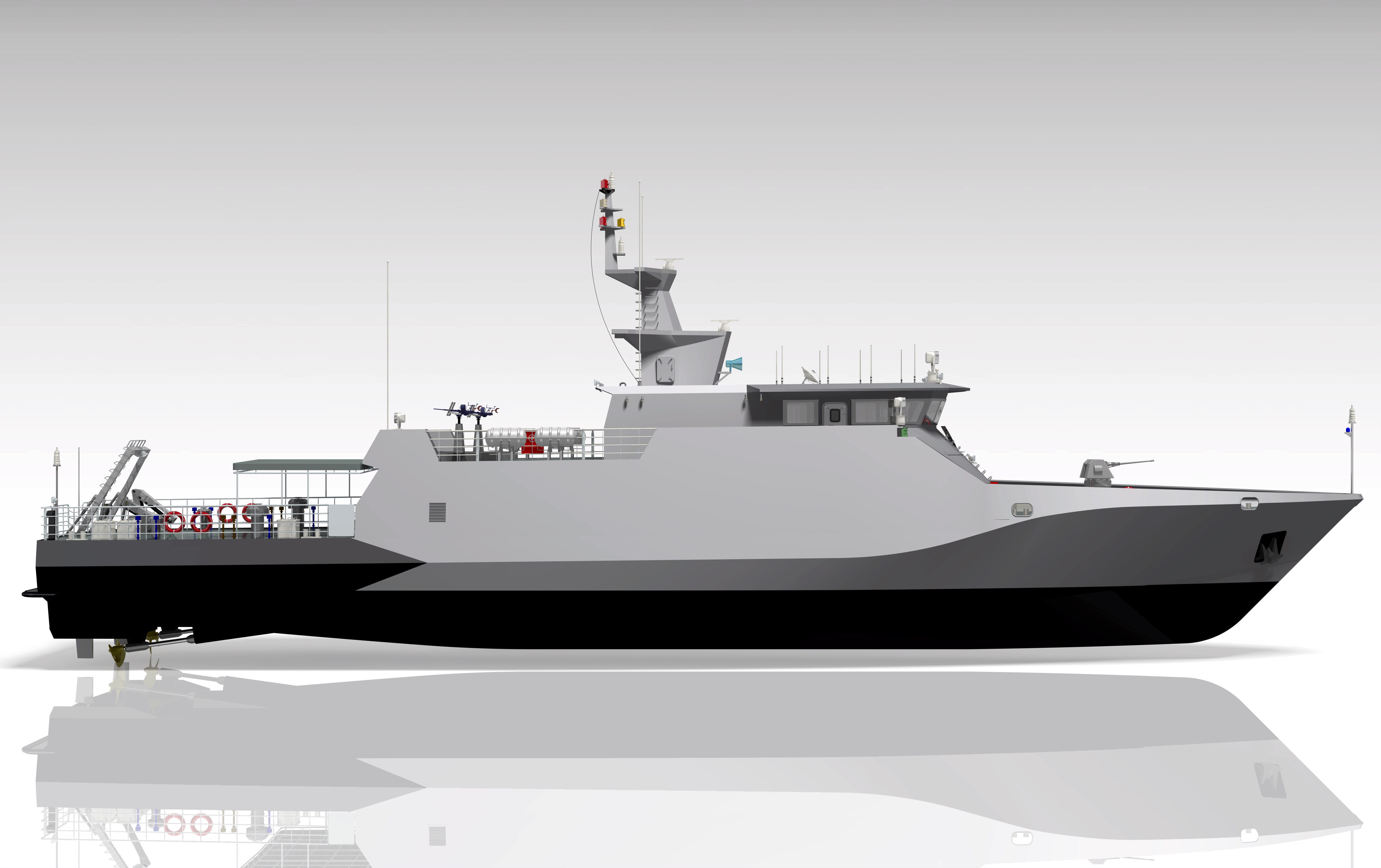 3D model Fast Patrol Boat Ship Vessel 45M VR / AR / low-poly | CGTrader