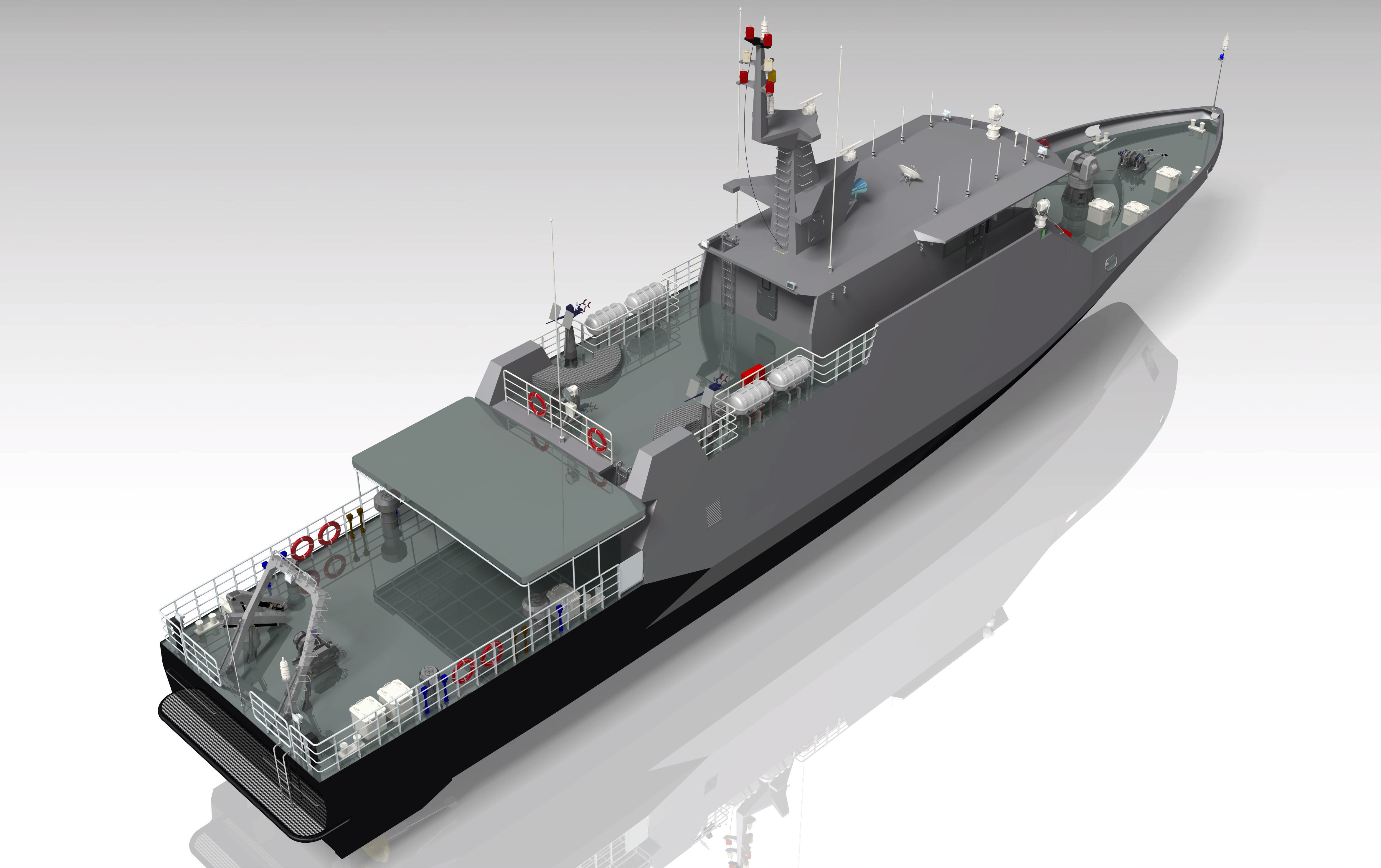 3D model Fast Patrol Boat Ship Vessel 45M VR / AR / low-poly | CGTrader