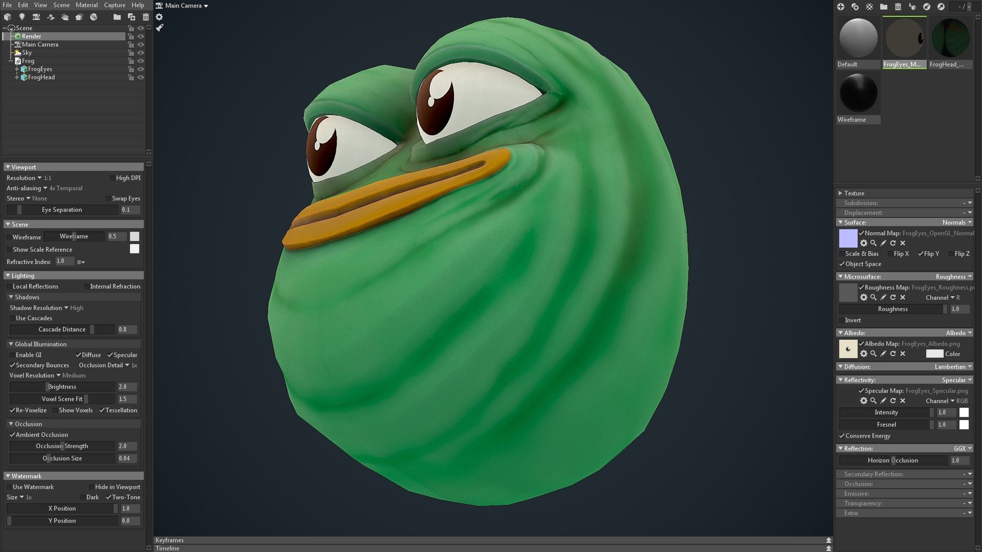3D model Pepe the frog head VR / AR / low-poly | CGTrader