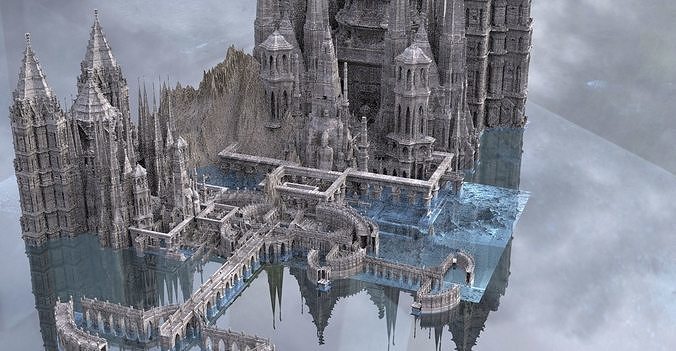 Lost city of Atlantis Ruins Kitbash 3D model | CGTrader