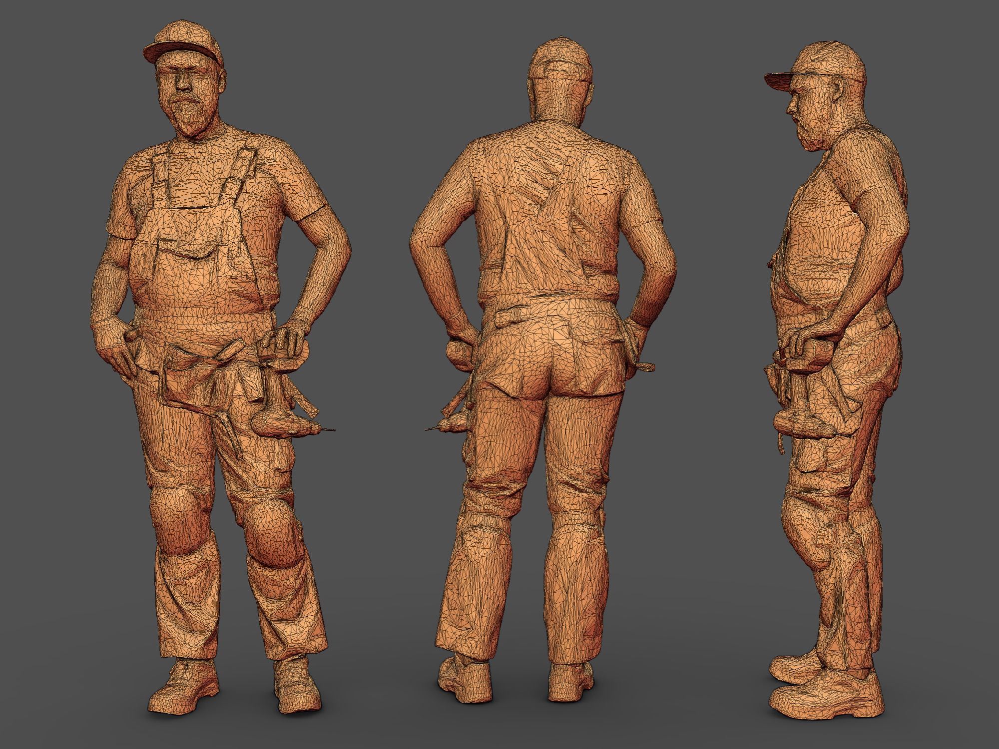 Photorealistic Construction Worker Character 3D model | CGTrader