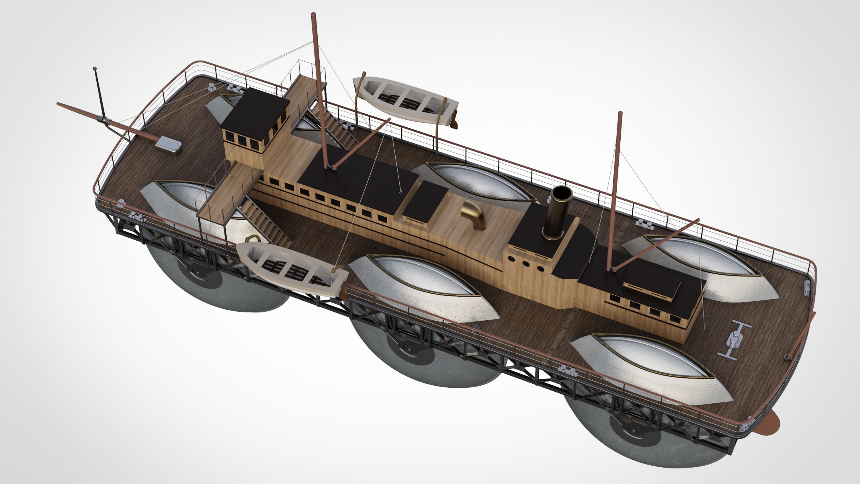 Roller Ship - Ernest Bazin 3D model | CGTrader