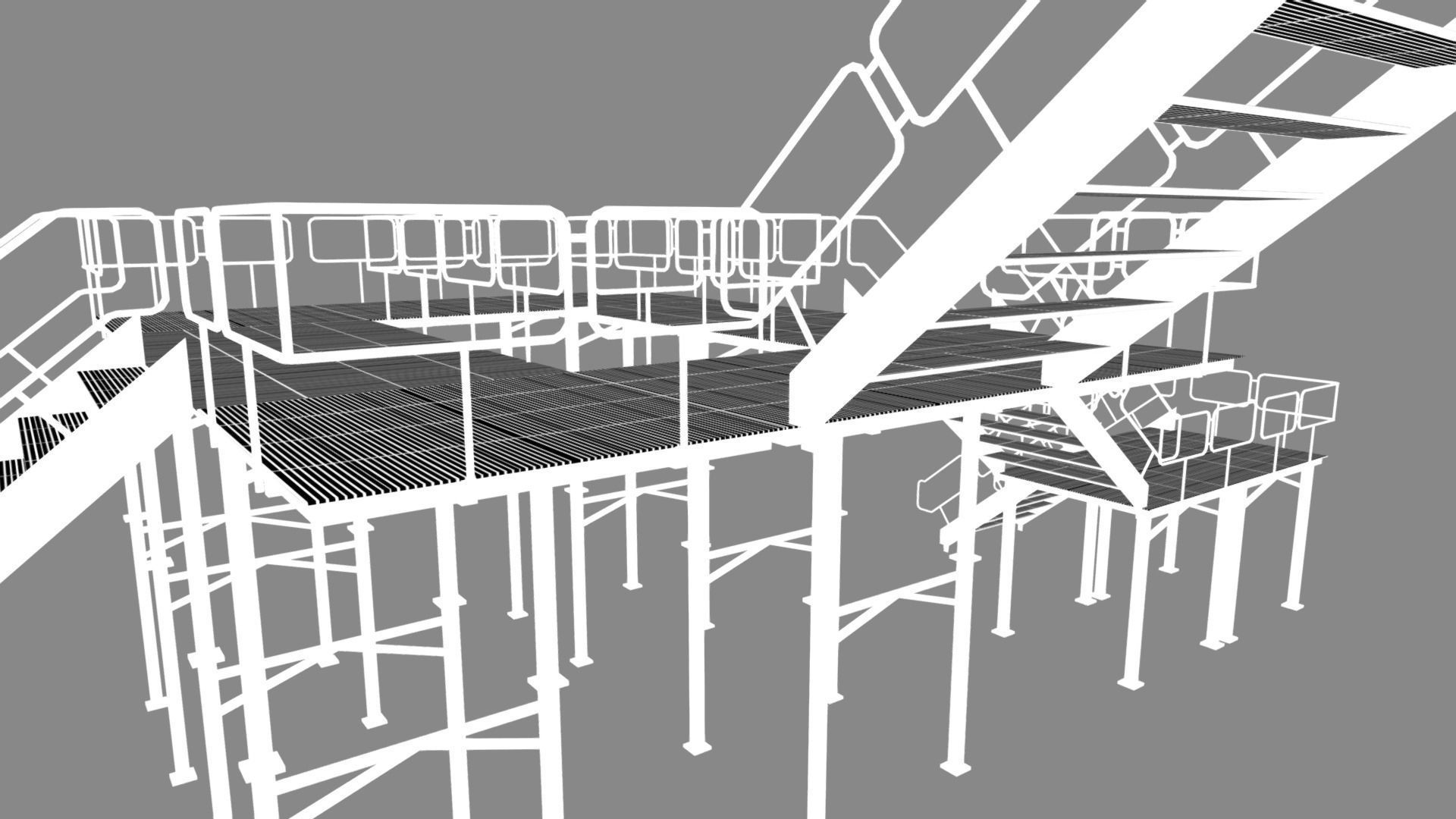 3D model Modular stairs and gantry VR / AR / low-poly | CGTrader