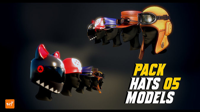 3D model Pack hats 05 models VR / AR / low-poly | CGTrader