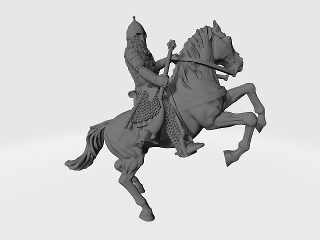Mounted Russian with mace 3D model 3D printable | CGTrader