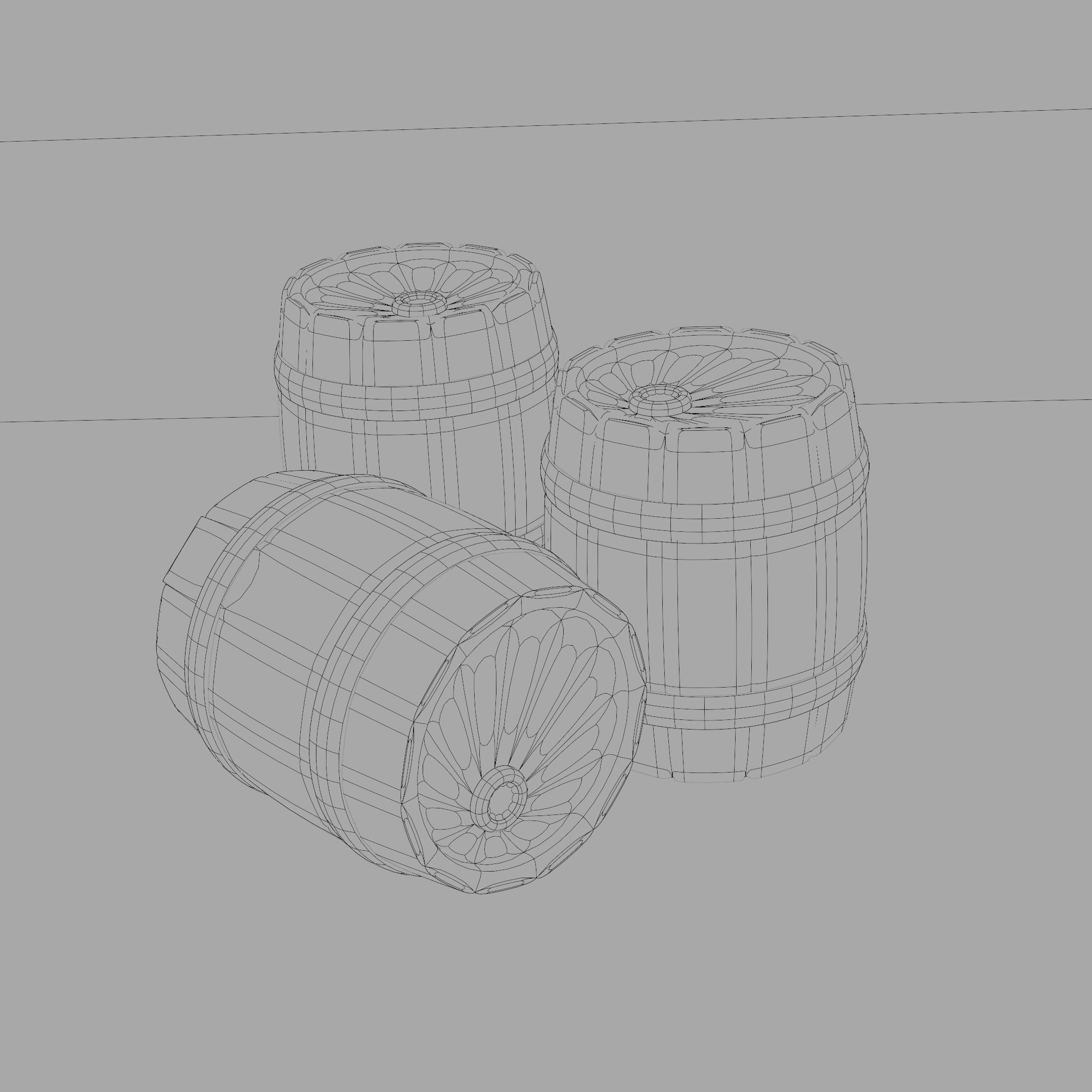 Fantasy Barrels - Free free VR / AR / low-poly 3D model | CGTrader
