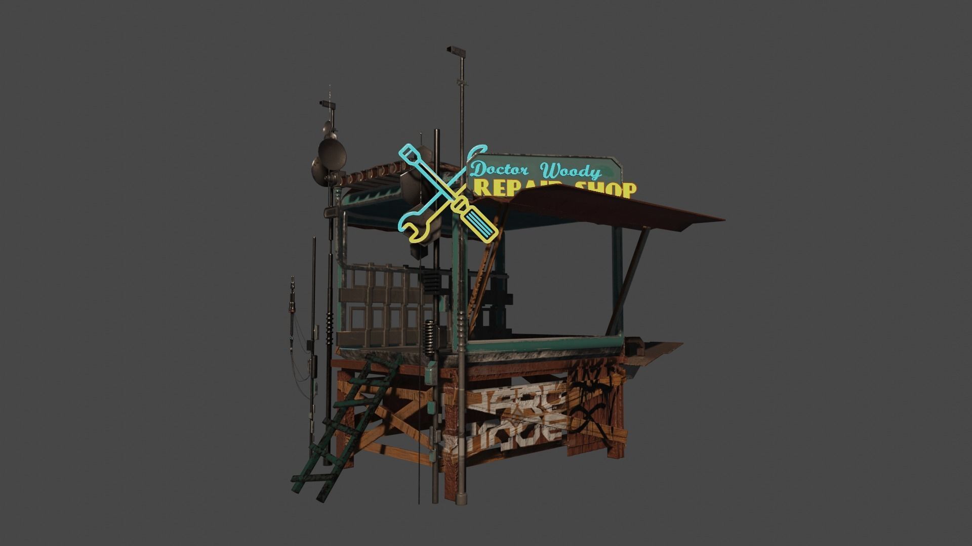 3D model Repair Shop VR / AR / low-poly | CGTrader