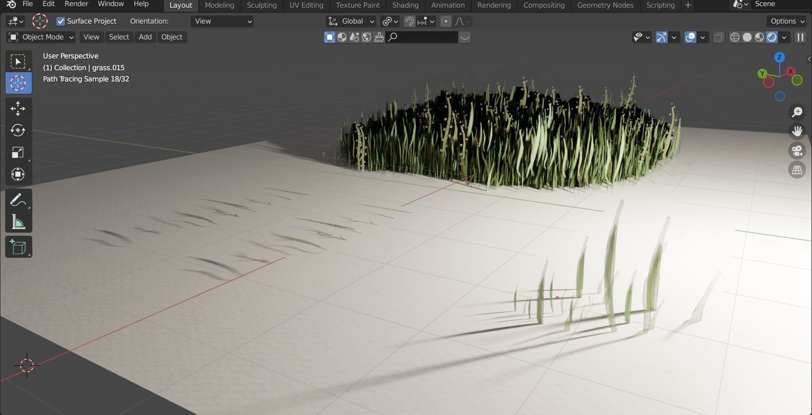 3D model Watercolor ready grass handmade design VR / AR / low-poly ...