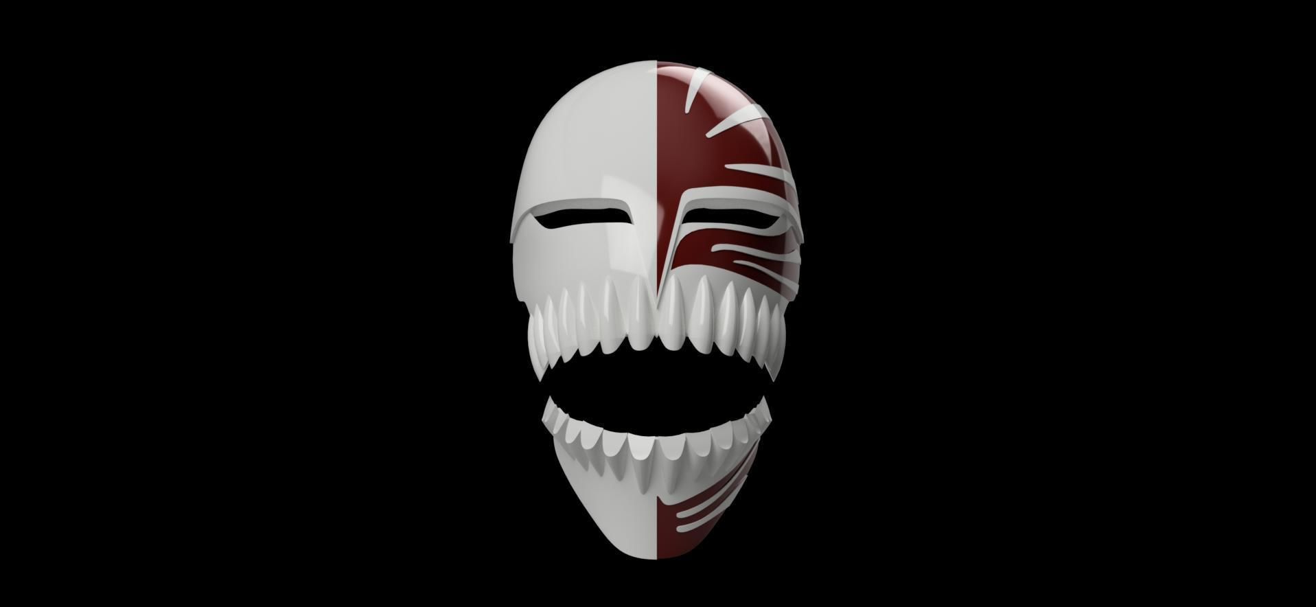 Ichigo Hollow - Visored Mask - Split Jaw - Bleach 3D print 3D model 3D ...