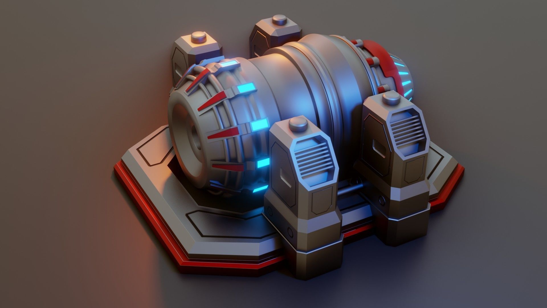 3D model Sci-Fi Power Generator - Low Poly - Game Ready - PBR VR / AR ...