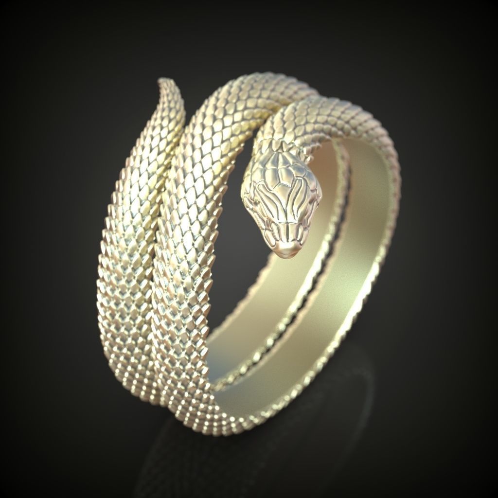 Ring snake serpent scales 3D model 3D printable | CGTrader