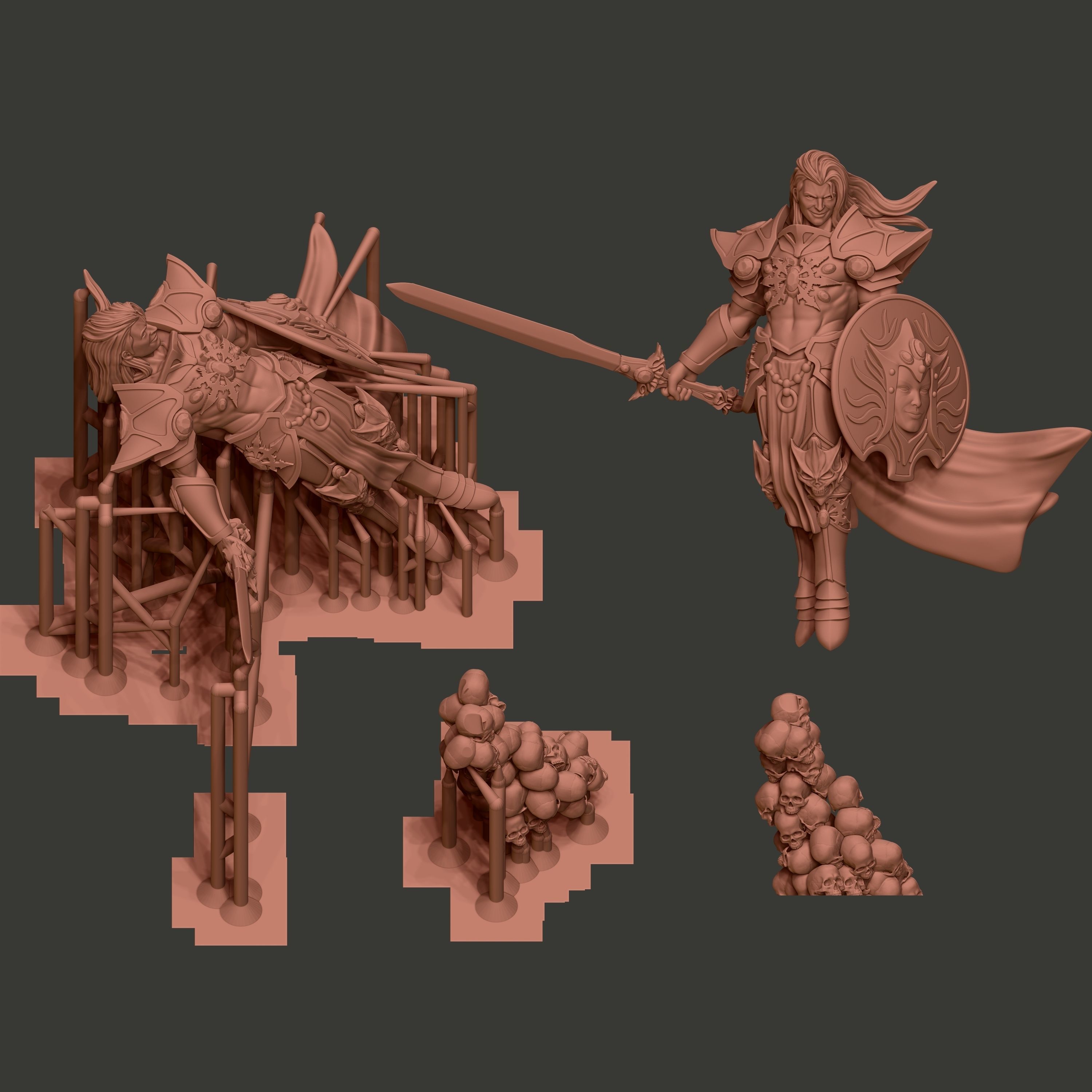 Adalid statue of woman holding sword 3D model 3D printable | CGTrader