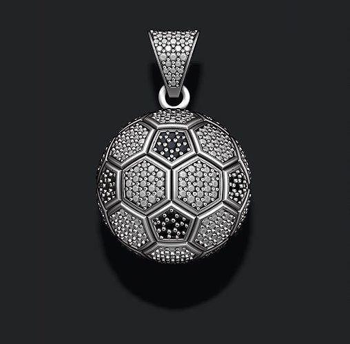 Football ball pendant 3d with gems 3D model 3D printable | CGTrader