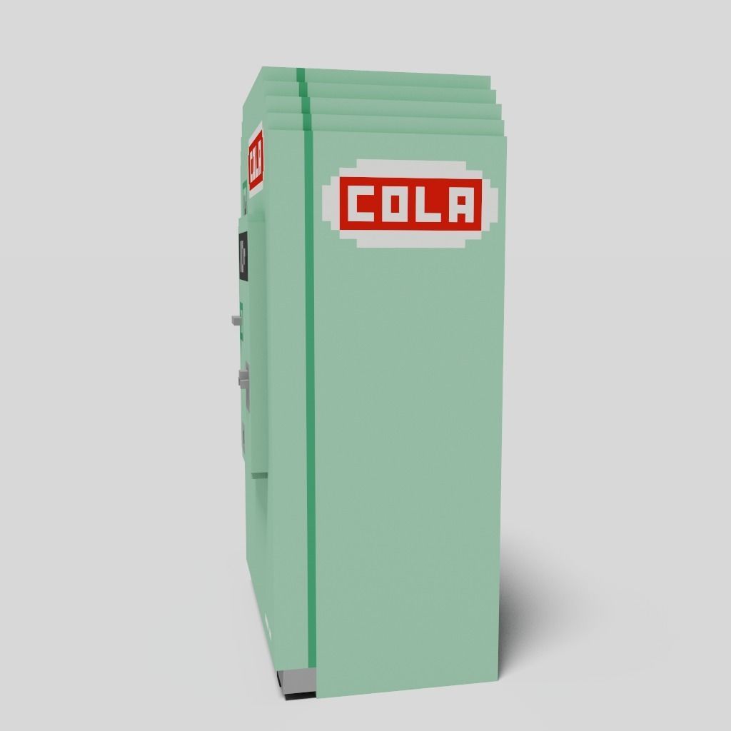 3D model Voxel Vintage Retro 1950s Cola Vending Machine VR / AR / low ...