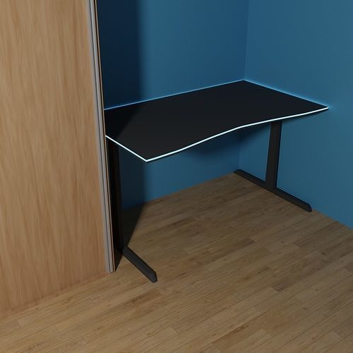 gaming desk free 3D model rigged | CGTrader