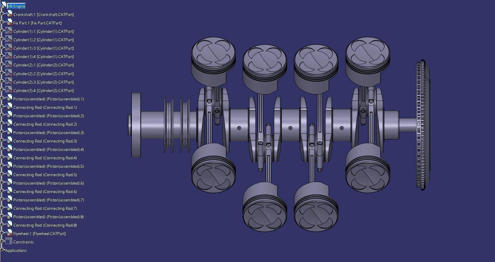 AMG Benz V8 Engine 3D model animated | CGTrader